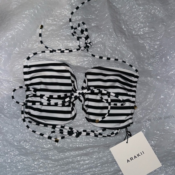 arakii | Swim | Arakii Strappy Top In Whiteblack | Poshmark